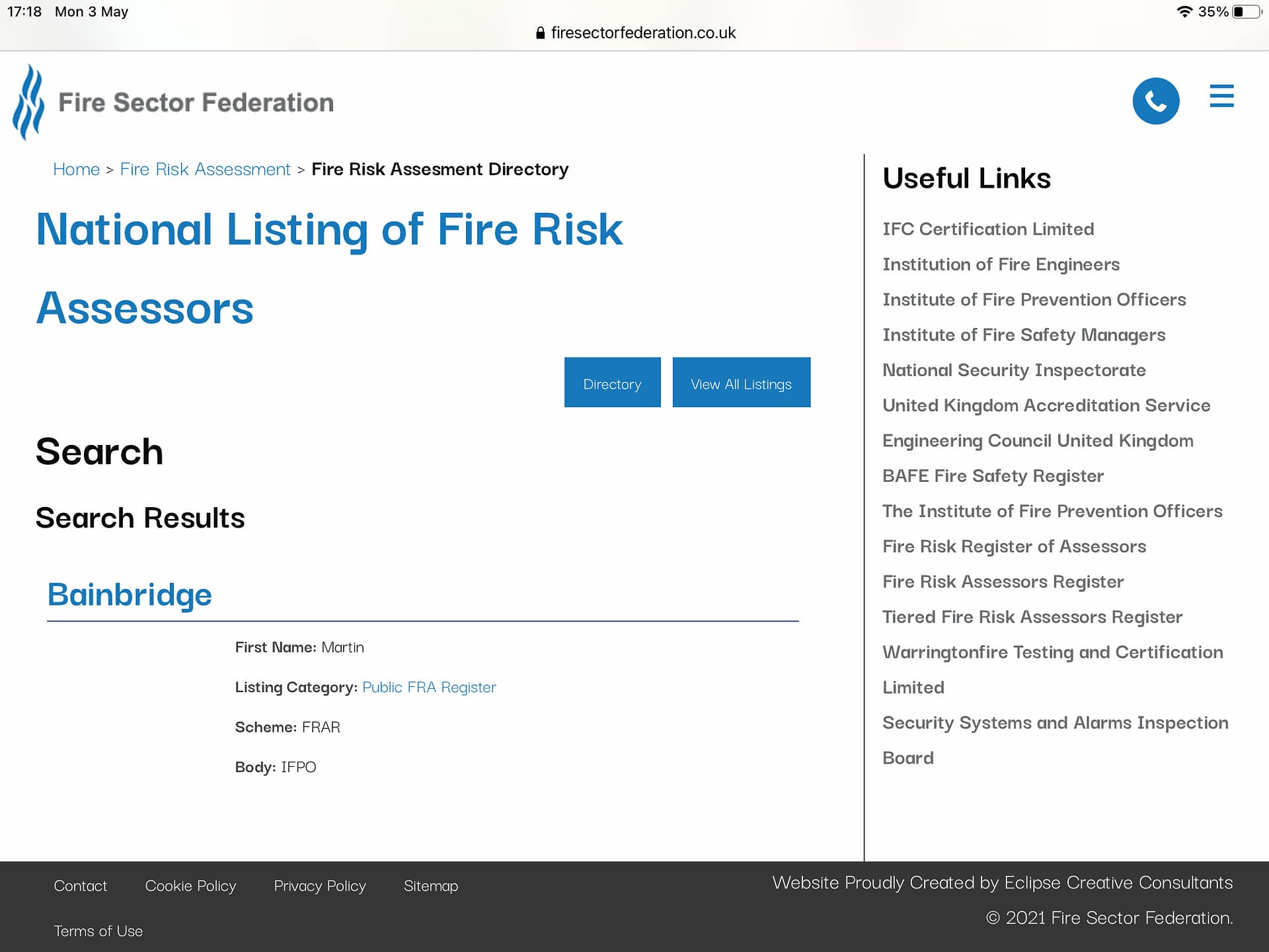 The National Fire Risk Assessment Register launched